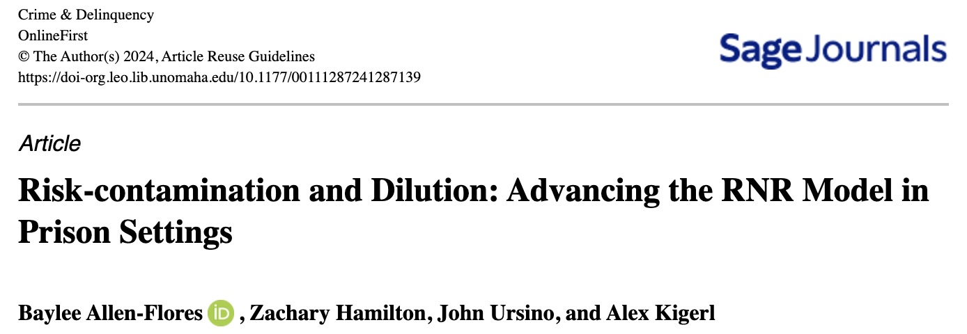 Risk-contamination and dilution: Advancing the RNR model in prison ...