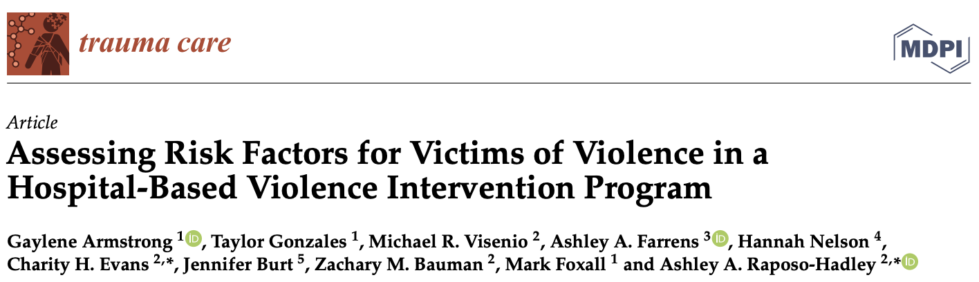 Assessing risk factors for victims of violence in a hospital-based ...